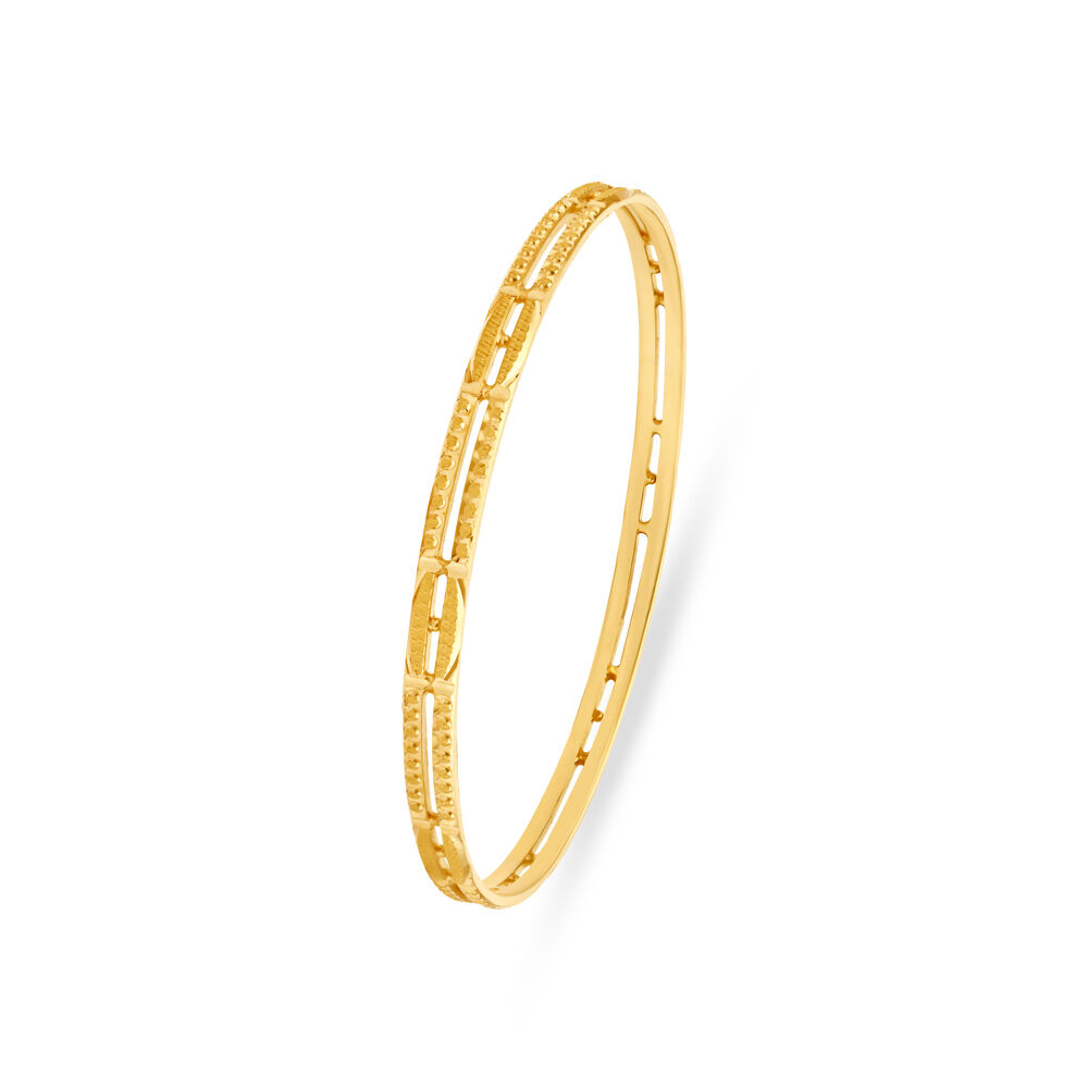 Buy Opulent Yellow Gold Dual-Band Bangles at Best Price | Tanishq UAE
