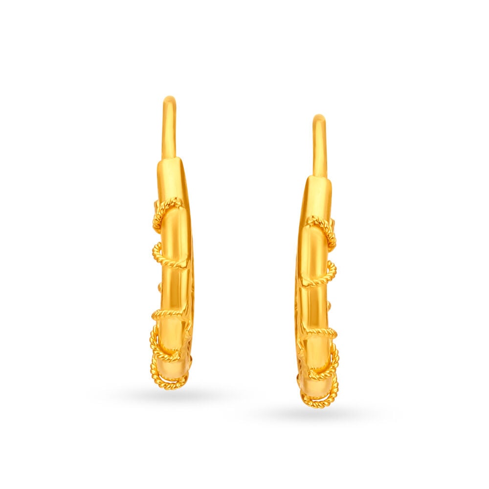 Buy Traditional Gold Bali Hoop Earrings at Best Price | Tanishq UAE