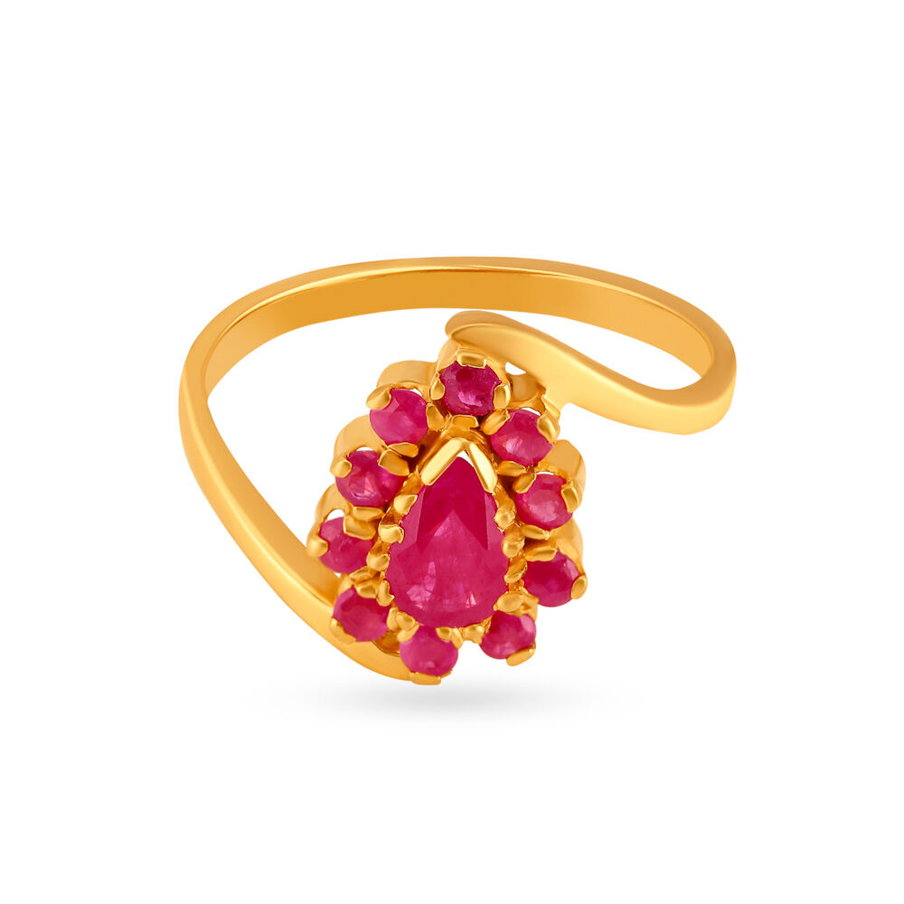 Buy Mesmerising Floral Ruby Ring at Best Price | Tanishq US