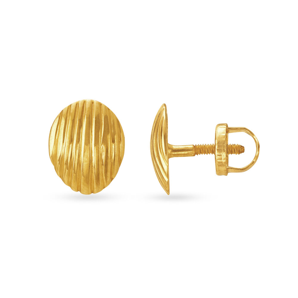 Buy Contemporary Attractive Gold Stud Earrings at Best Price | Tanishq UAE
