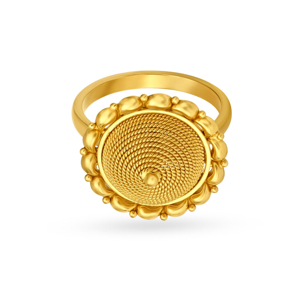 Buy Concentric Gold Traditional Finger Ring at Best Price | Tanishq UAE