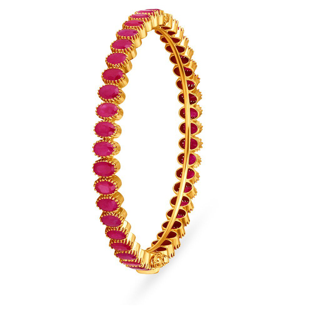 Buy Mishika Ruby Bangle at Best Price | Tanishq US