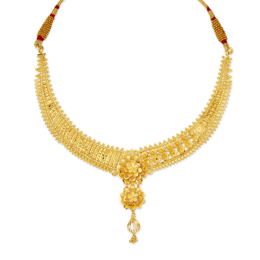 Buy Ethereal Gold Neckwear Set at Best Price | Tanishq US