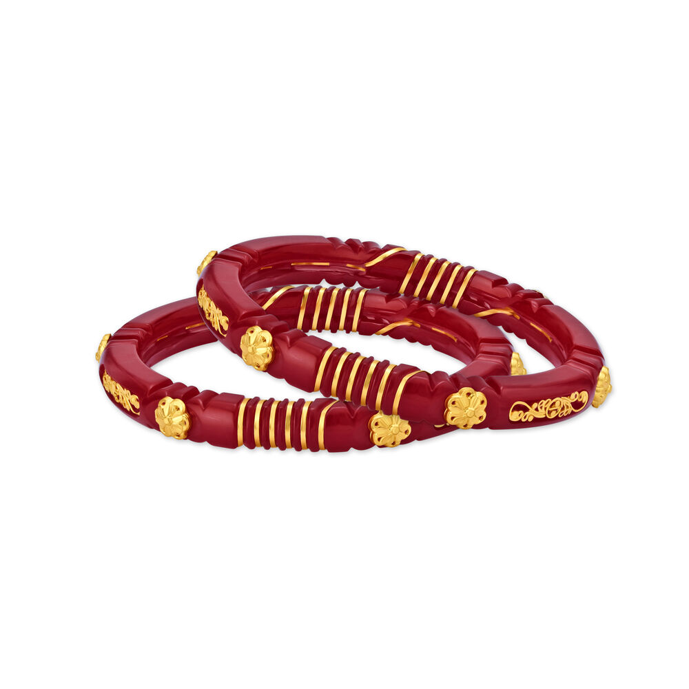 Buy Beautiful Gold Bengali Pola Bangles at Best Price | Tanishq UAE