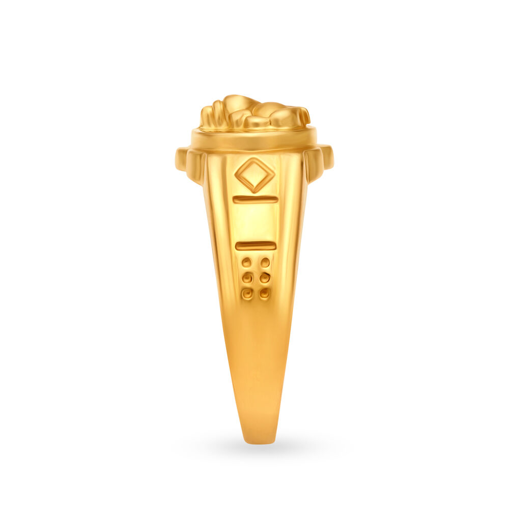 Buy Divine 22 Karat Yellow Gold Ganesha Ring at Best Price | Tanishq UAE