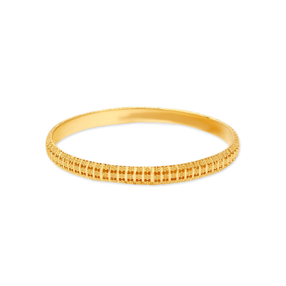 Buy Charming 22 Karat Yellow Gold Floral Bead Bangle at Best Price ...