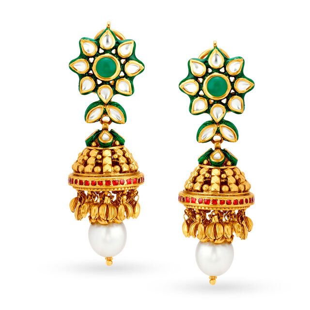Buy Alluring Lush Gold Necklace Set at Best Price | Tanishq US