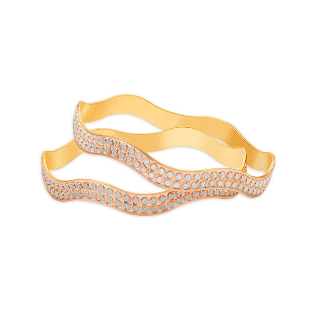 Buy Wavy Elaborate Gold Bangle at Best Price | Tanishq UAE