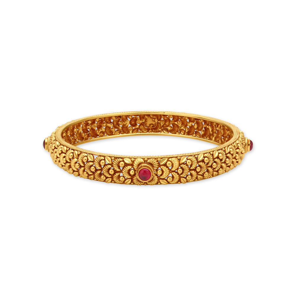 Buy Resplendent Antique Gold Bangle at Best Price | Tanishq UAE