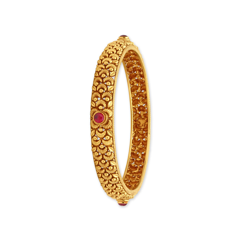 Buy Resplendent Antique Gold Bangle at Best Price | Tanishq UAE