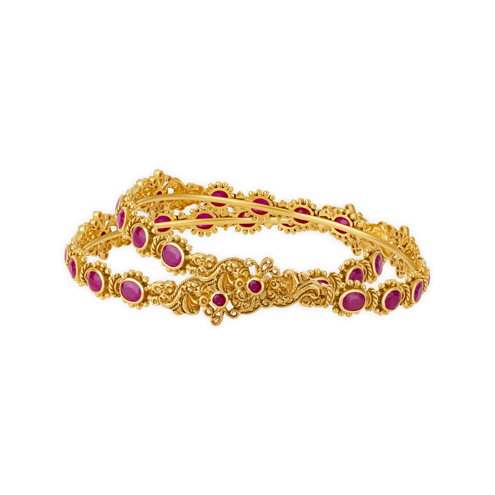Buy Enchanting Ruby Bangle Set at Best Price | Tanishq US