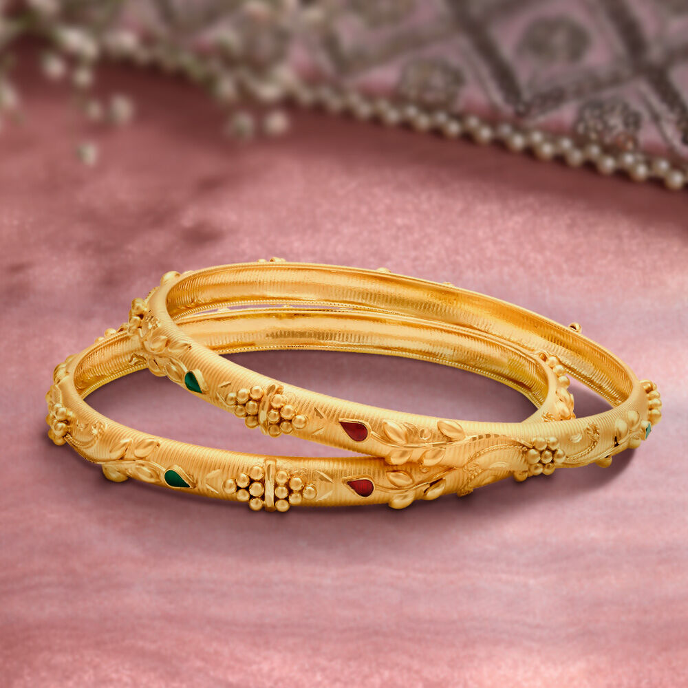 Buy Ethereal Floral Bombay Bangles at Best Price | Tanishq UAE