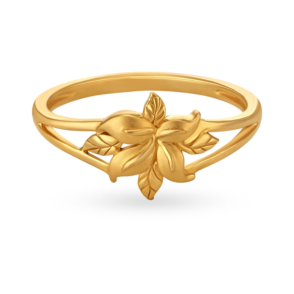 Buy Glorious 22 Karat Yellow Gold Floral Ring at Best Price | Tanishq US