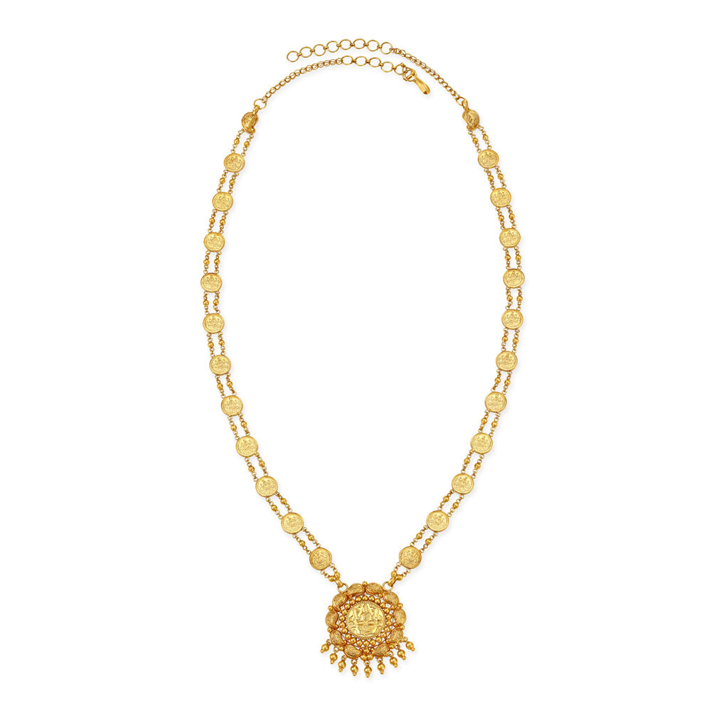 Buy Auspicious Yellow Gold Goddess Lakshmi Haaram at Best Price ...