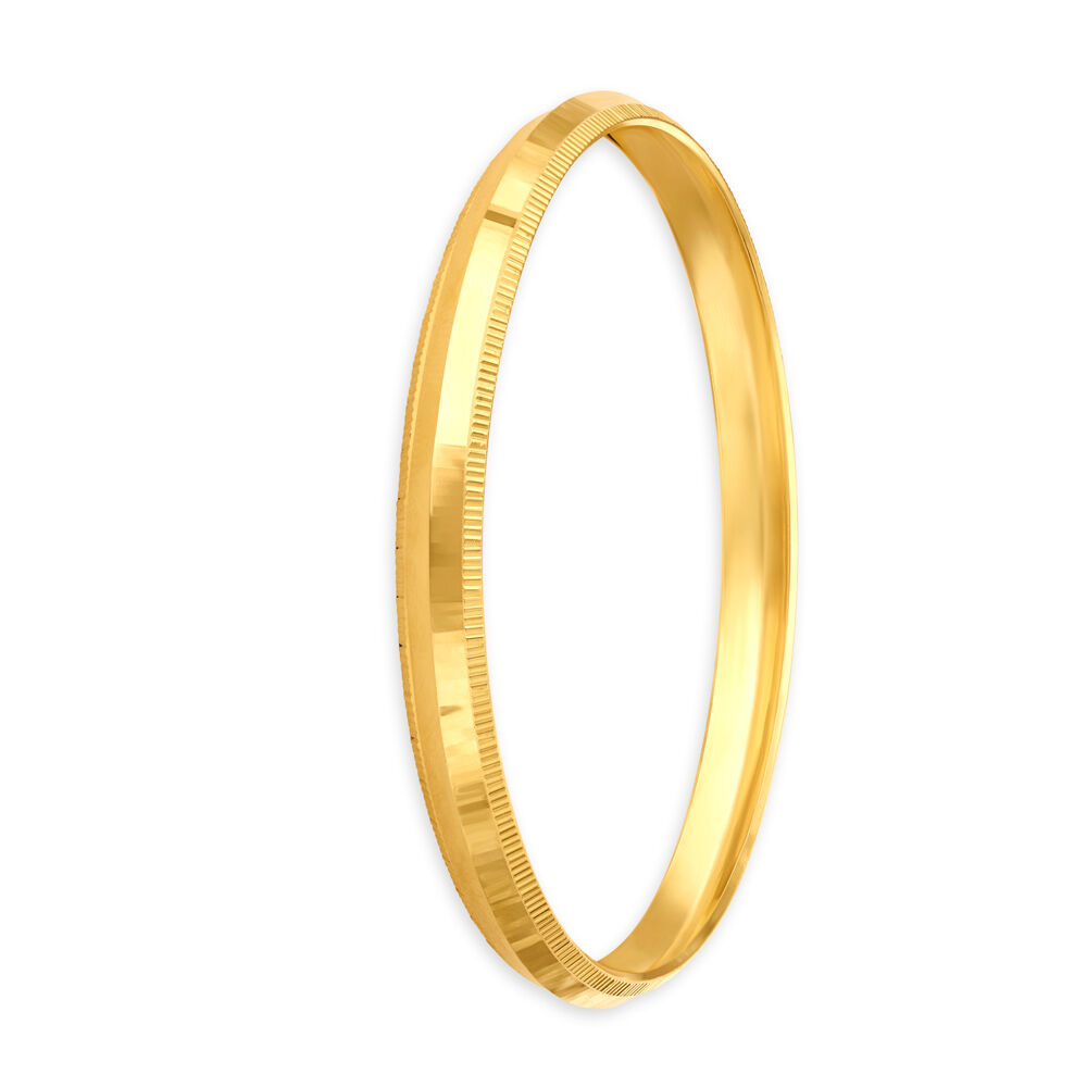 Buy Eclectic Yellow Gold Ridged Bangle at Best Price | Tanishq US