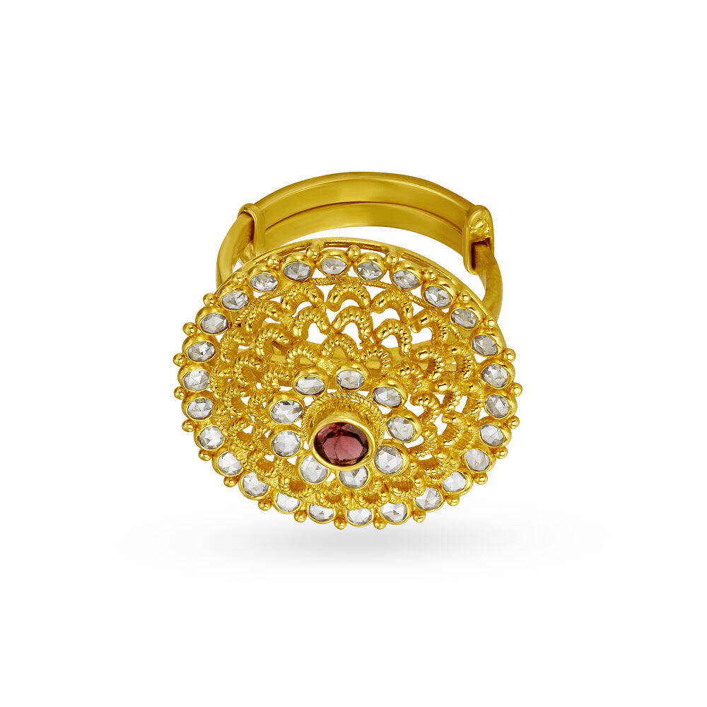 Buy Floral Cocktail Gold Finger Ring at Best Price | Tanishq US