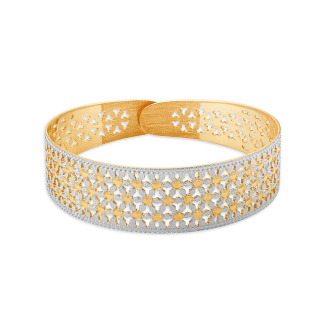 Buy Ethereal Yellow Gold Trefoil Lattice Cuff Bangle at Best Price ...