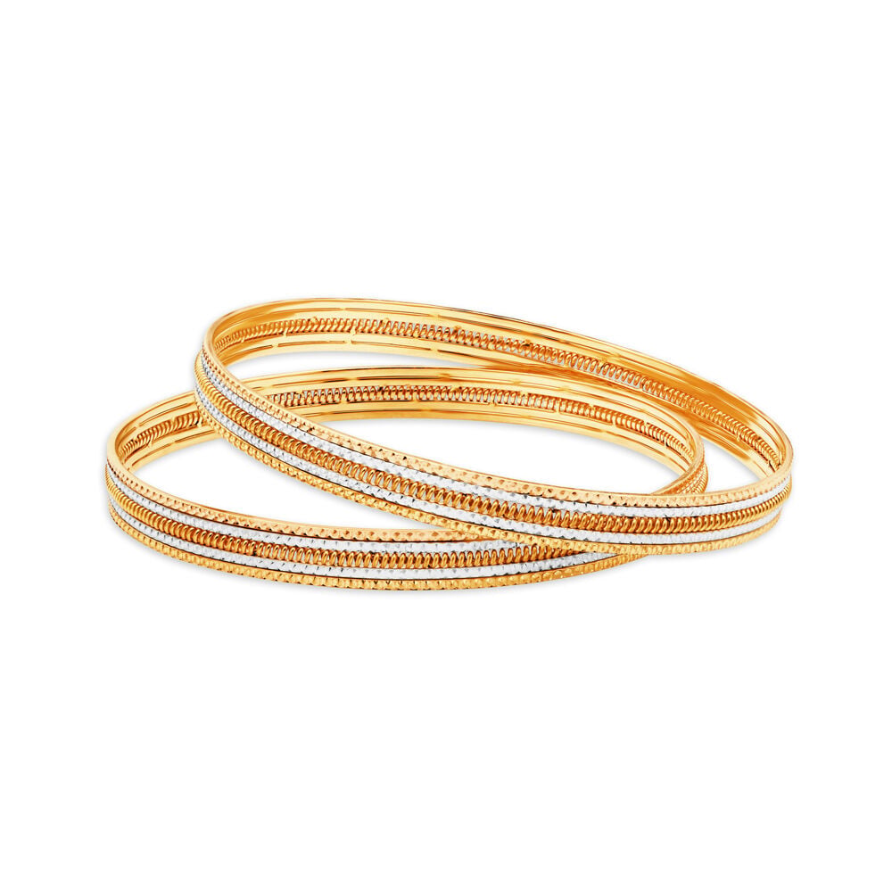 Buy Vibrant Yellow Gold Spiral Bangles at Best Price | Tanishq US