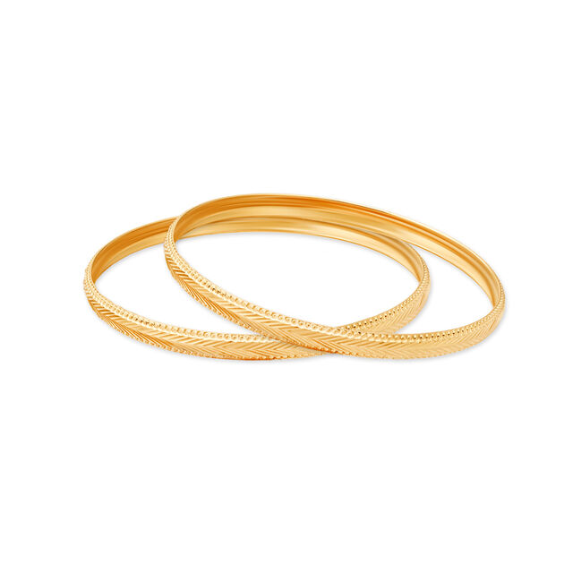 Buy Textured Gold Bangles at Best Price | Tanishq UAE