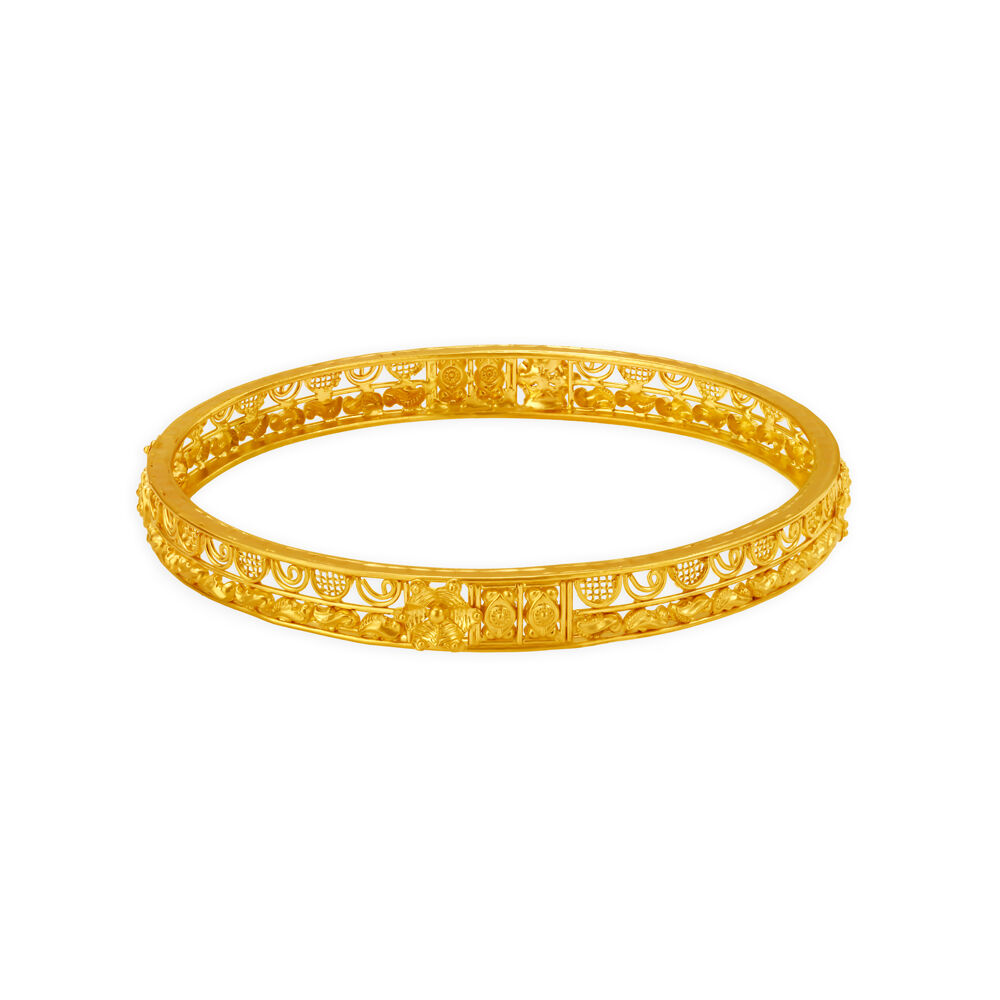 Buy Royal Yellow Gold Coronet Bangles at Best Price | Tanishq UAE