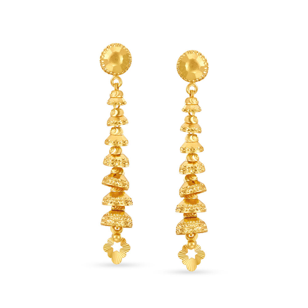 Buy Traditional Dazzling Gold Jhumkas at Best Price | Tanishq US