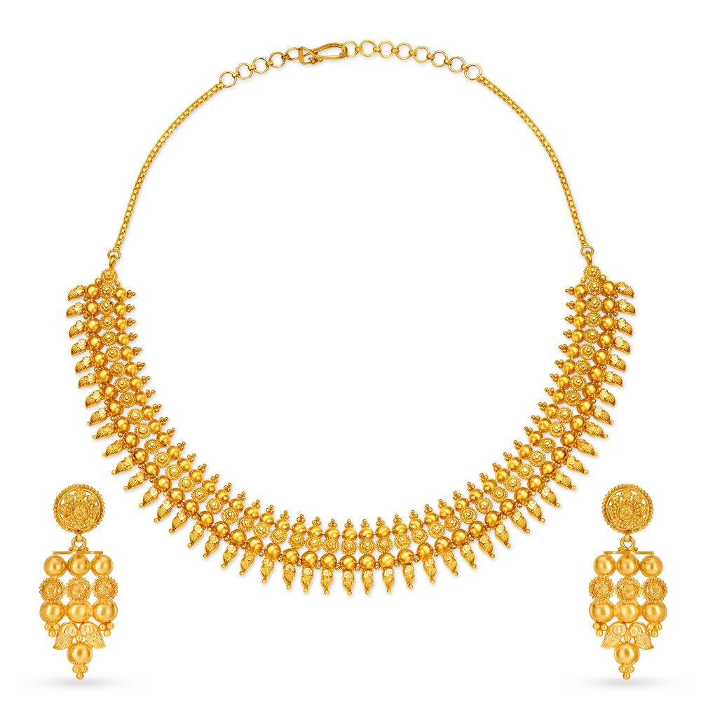 Buy Mesmerising Gold Neckwear Set Perfect for Any Bride at Best Price ...
