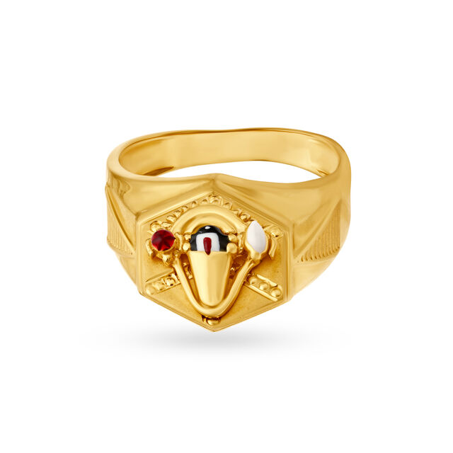 Buy Distinguished 22 Karat Yellow Gold Lord Balaji Ring at Best Price ...