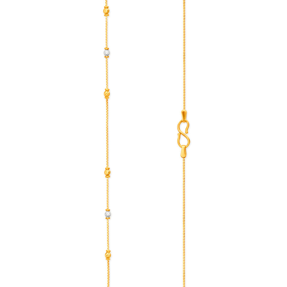 Buy Contemporary Sleek Gold Bead Chain at Best Price | Tanishq UAE