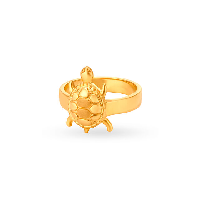 Buy Charming 22 Karat Yellow Gold Turtle Finger Ring at Best Price ...