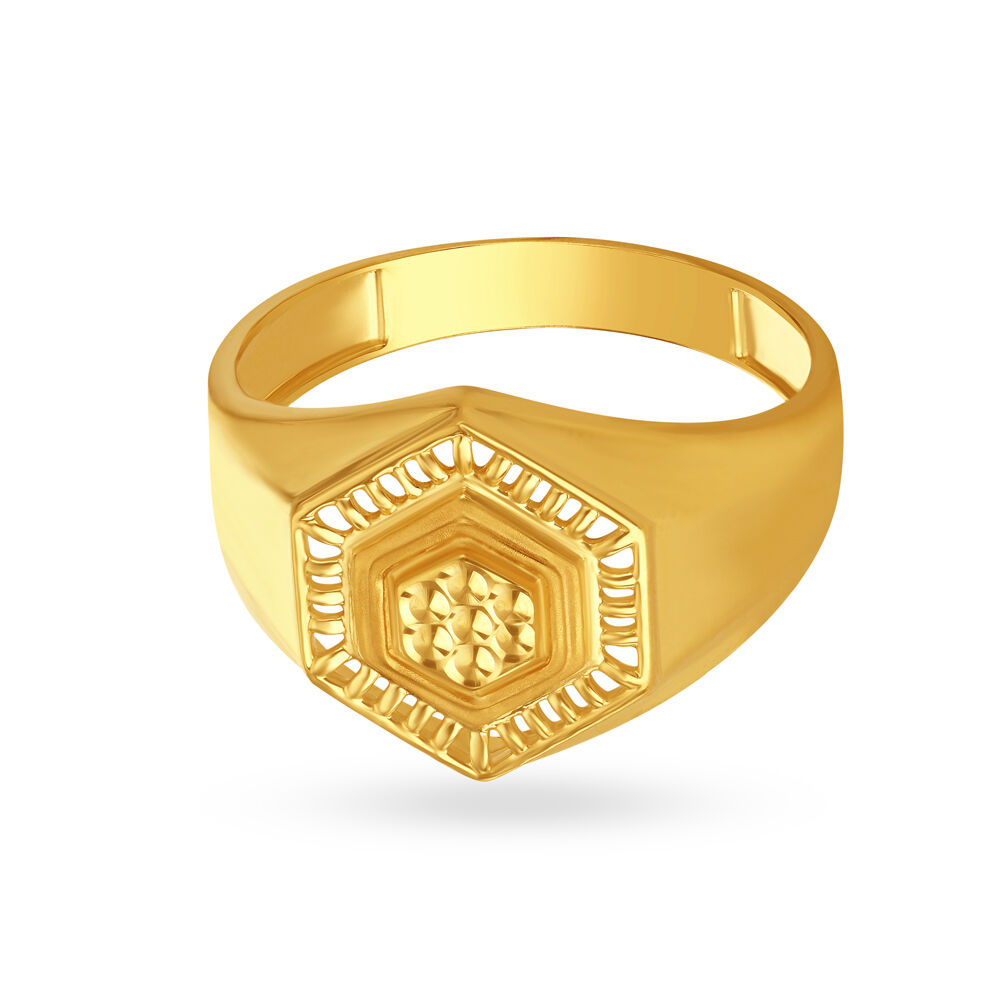 Buy Stately 22 Karat Yellow Gold Finger Ring at Best Price | Tanishq UAE