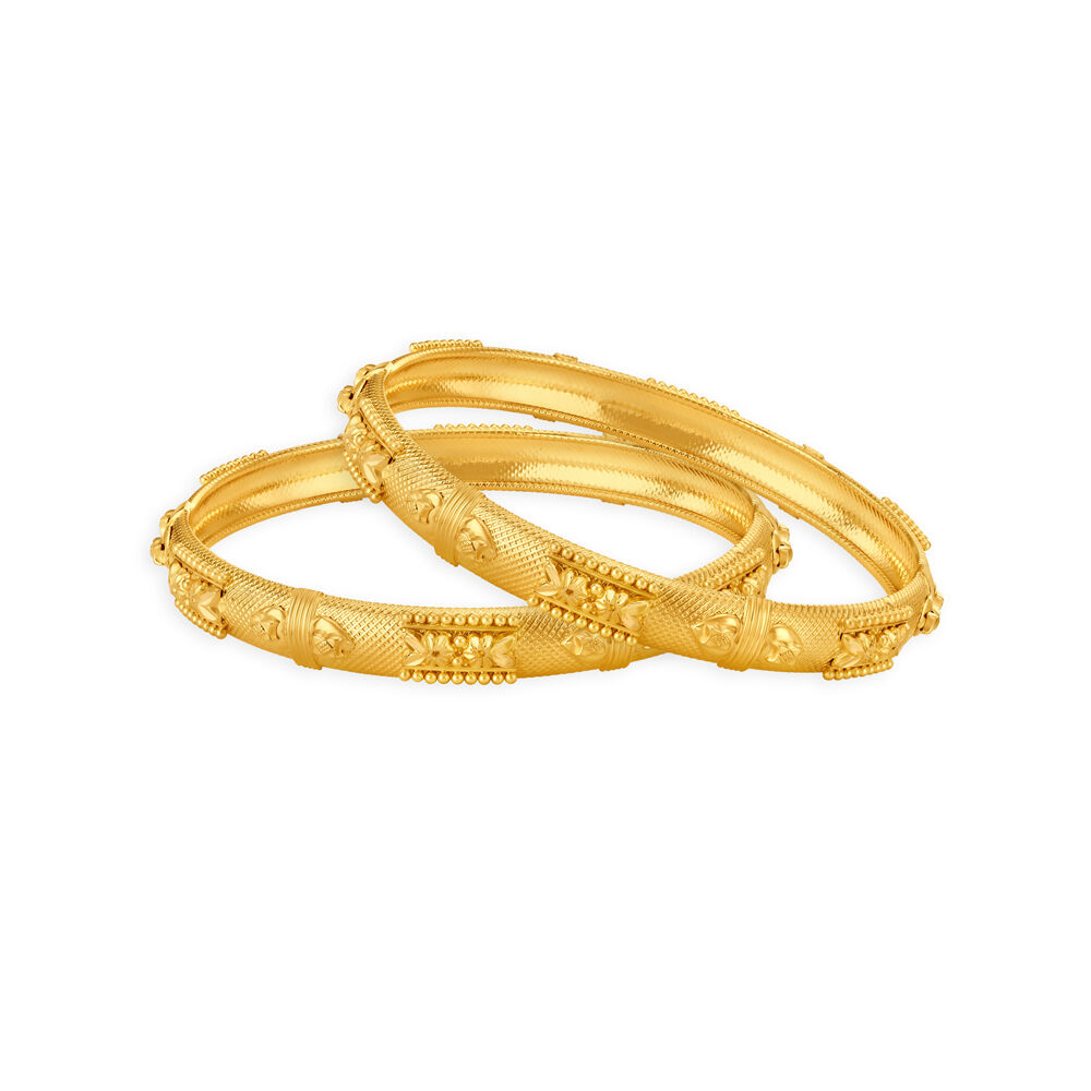 Buy Stunning Textured Gold Bangles at Best Price | Tanishq UAE