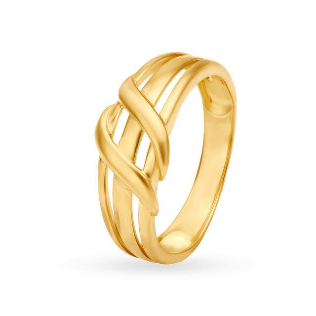 Buy Debonair 22 Karat Yellow Gold Ribbon Ring at Best Price | Tanishq UAE