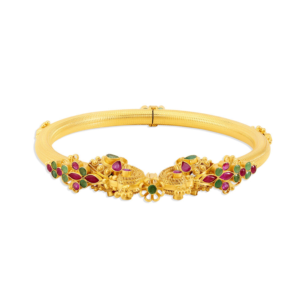 Buy Resplendent Emerald and Ruby Bangle at Best Price | Tanishq US