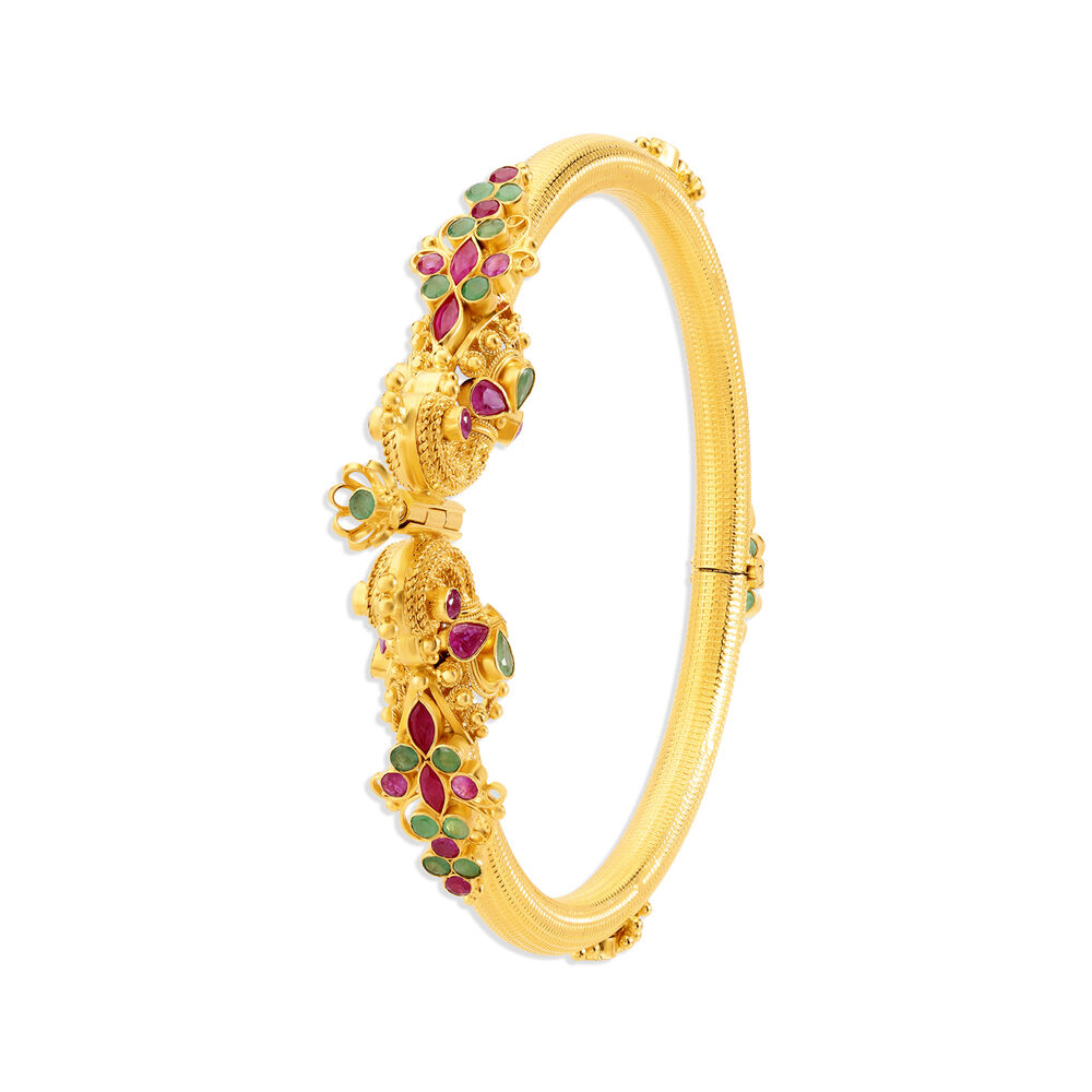 Buy Resplendent Emerald and Ruby Bangle at Best Price | Tanishq US