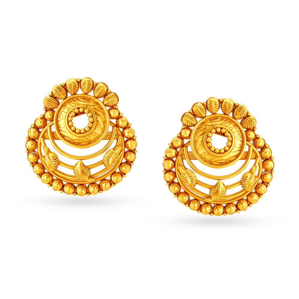 Buy Lush Leaf Motif Gold Pendant Set at Best Price | Tanishq US