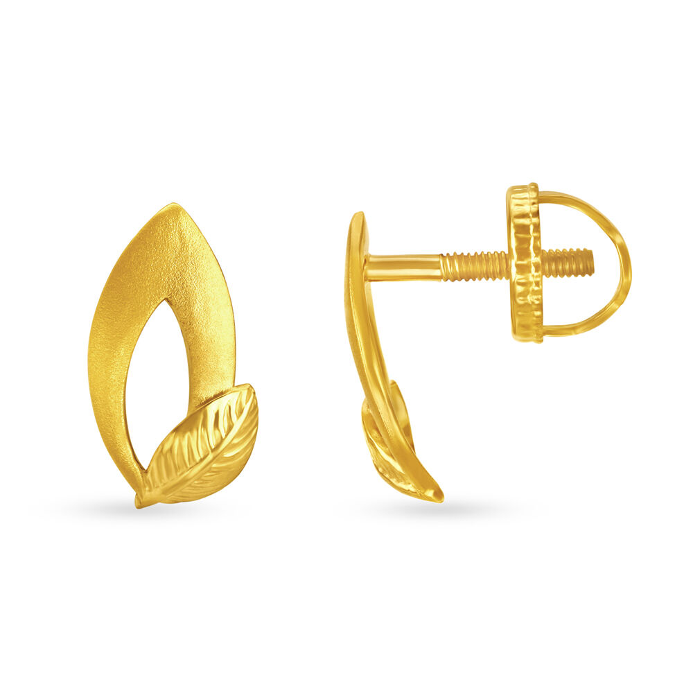 Buy Lush Leafy Gold Stud Earrings at Best Price | Tanishq UAE