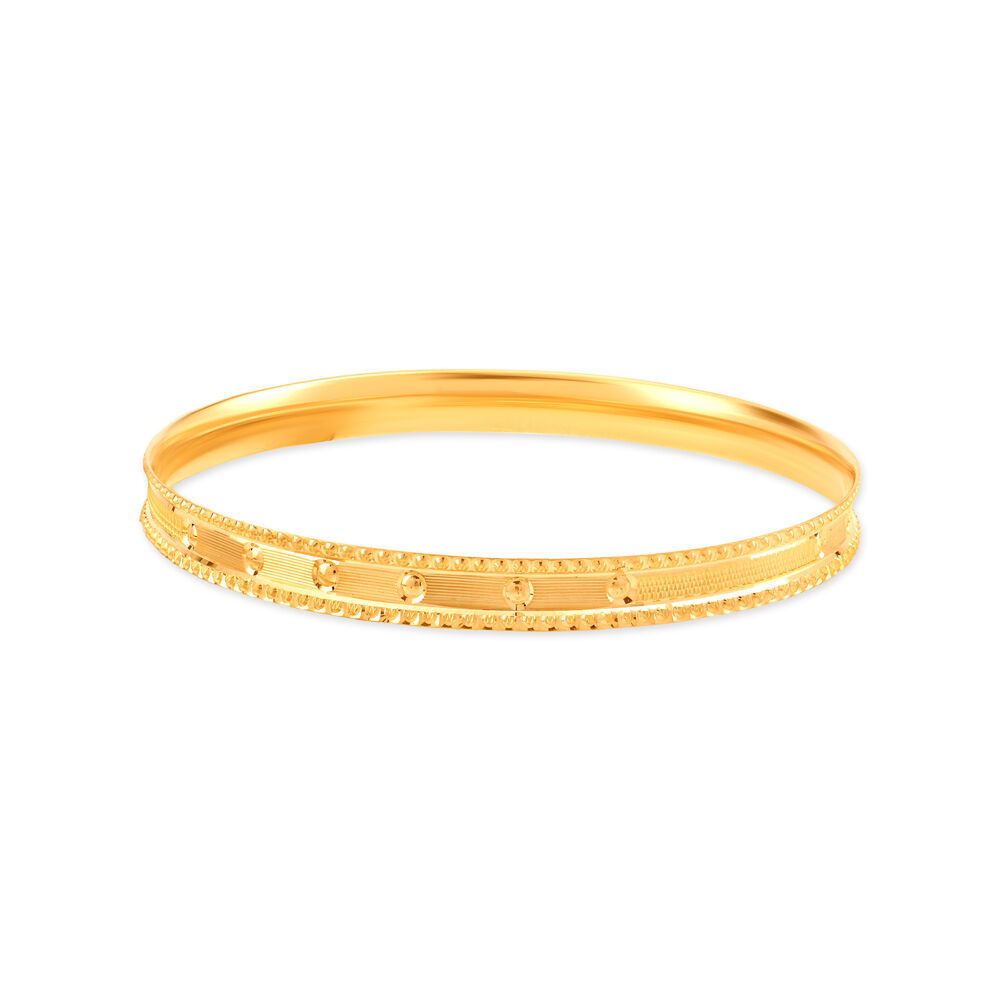 Buy Shimmering Yellow Gold Embossed Bangles at Best Price | Tanishq UAE
