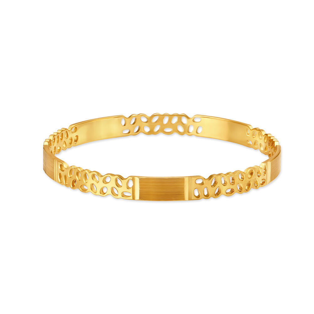 Buy Artistic Yellow Gold Oval Lattice Bangles at Best Price | Tanishq US