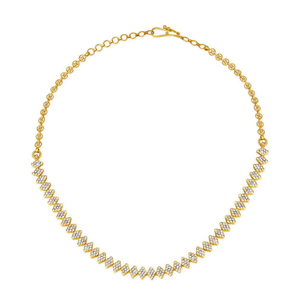 Buy Diamond Shape Pattern Gold Necklace Set at Best Price | Tanishq US