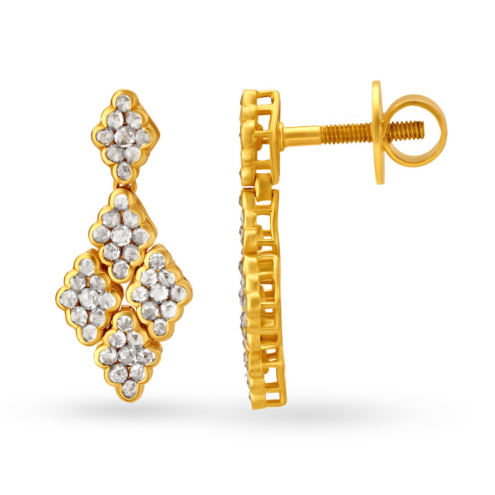 Buy Diamond Shape Pattern Gold Necklace Set at Best Price | Tanishq US