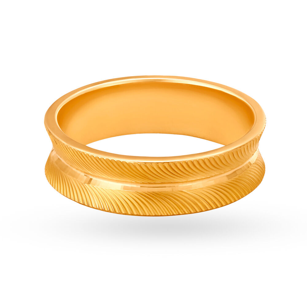 Buy Enticing Textured Gold Finger Ring for Men. at Best Price | Tanishq UAE
