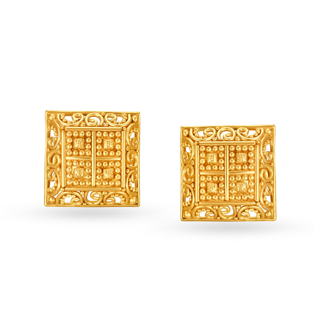 Buy Captivating 22 Karat Yellow Gold Studs at Best Price | Tanishq US