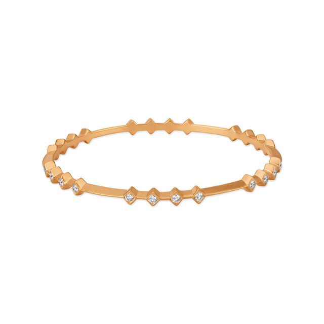 Buy Chic Geometric Gold and Diamond Bangle at Best Price | Tanishq US