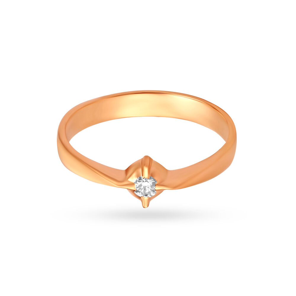 Buy Single Stone Studded Diamond Finger Ring at Best Price | Tanishq UAE