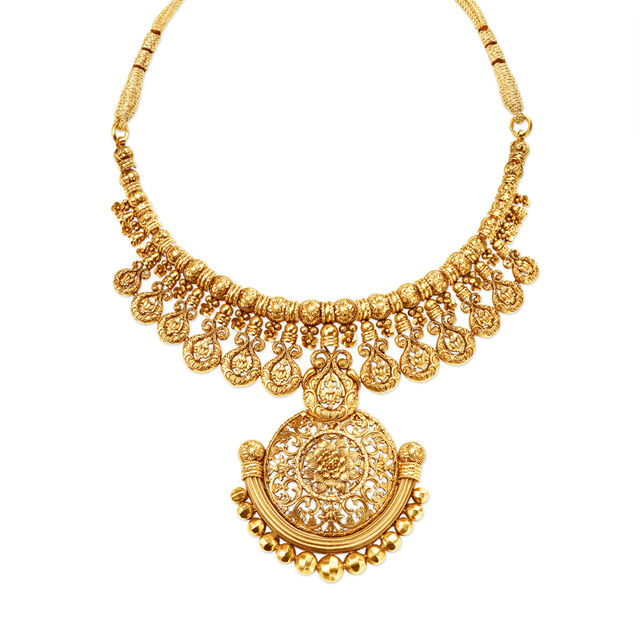 Buy Regal Gold Necklace Set Perfect for the Indian Bride at Best Price ...