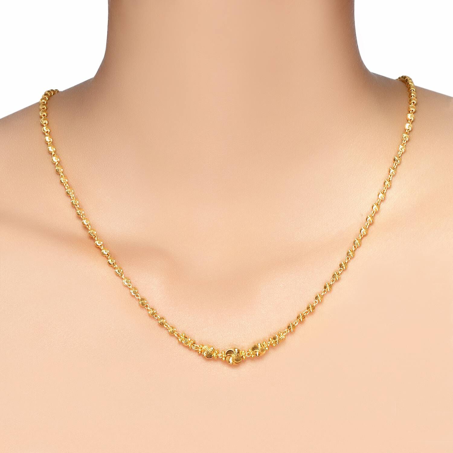 Buy Textured Gold Chain at Best Price | Tanishq UAE