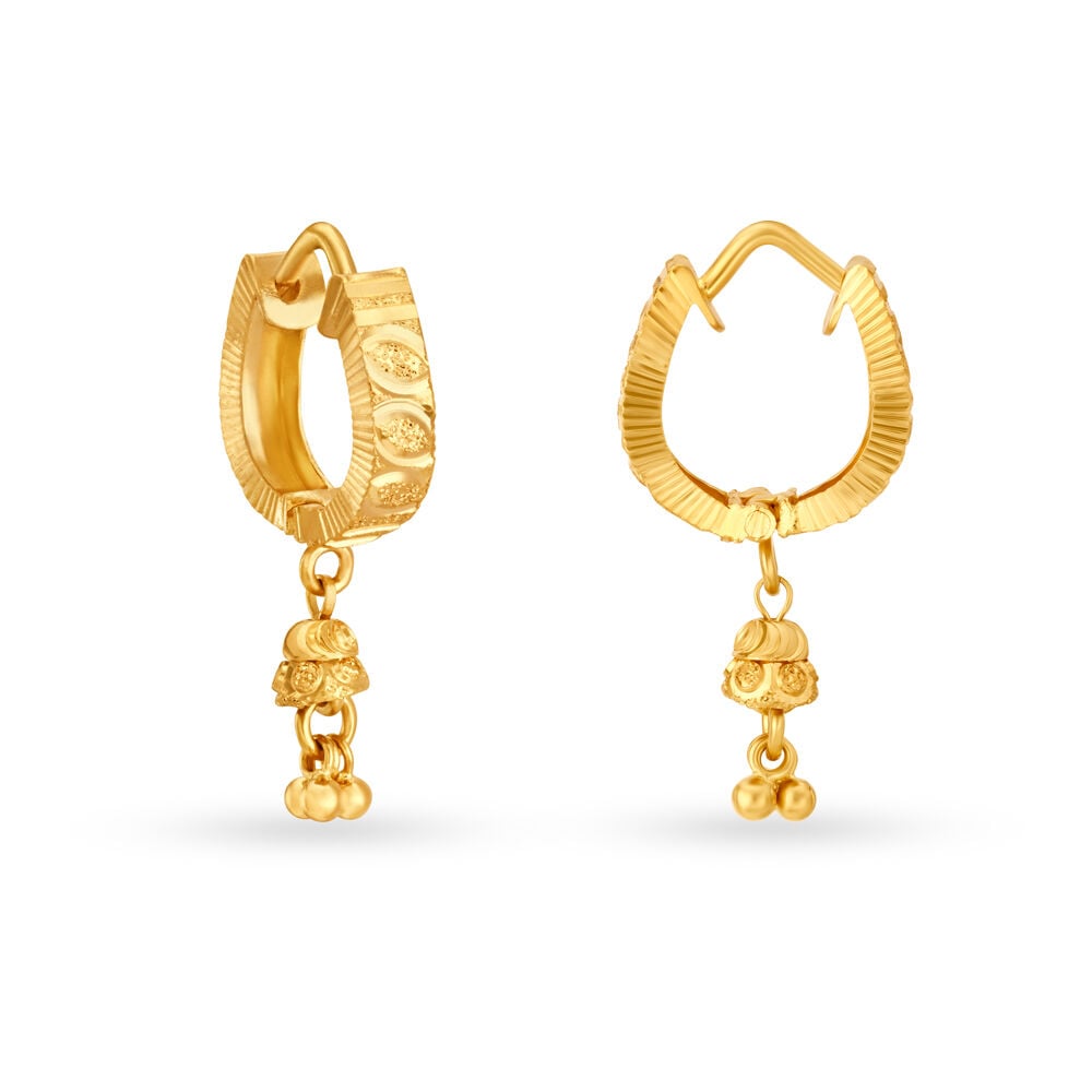 Buy Splendent 22 Karat Yellow Gold Hoops With Danglers at Best Price ...