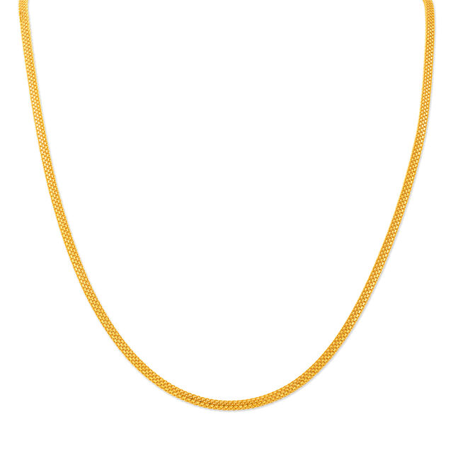 Buy Subtle Flat Cable Gold Chain for Men at Best Price | Tanishq UAE