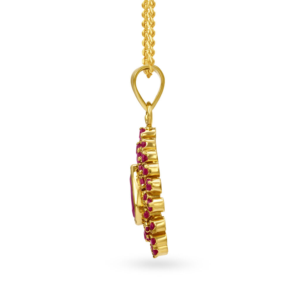 Buy Traditional Teardrop Ruby Pendant at Best Price | Tanishq UAE