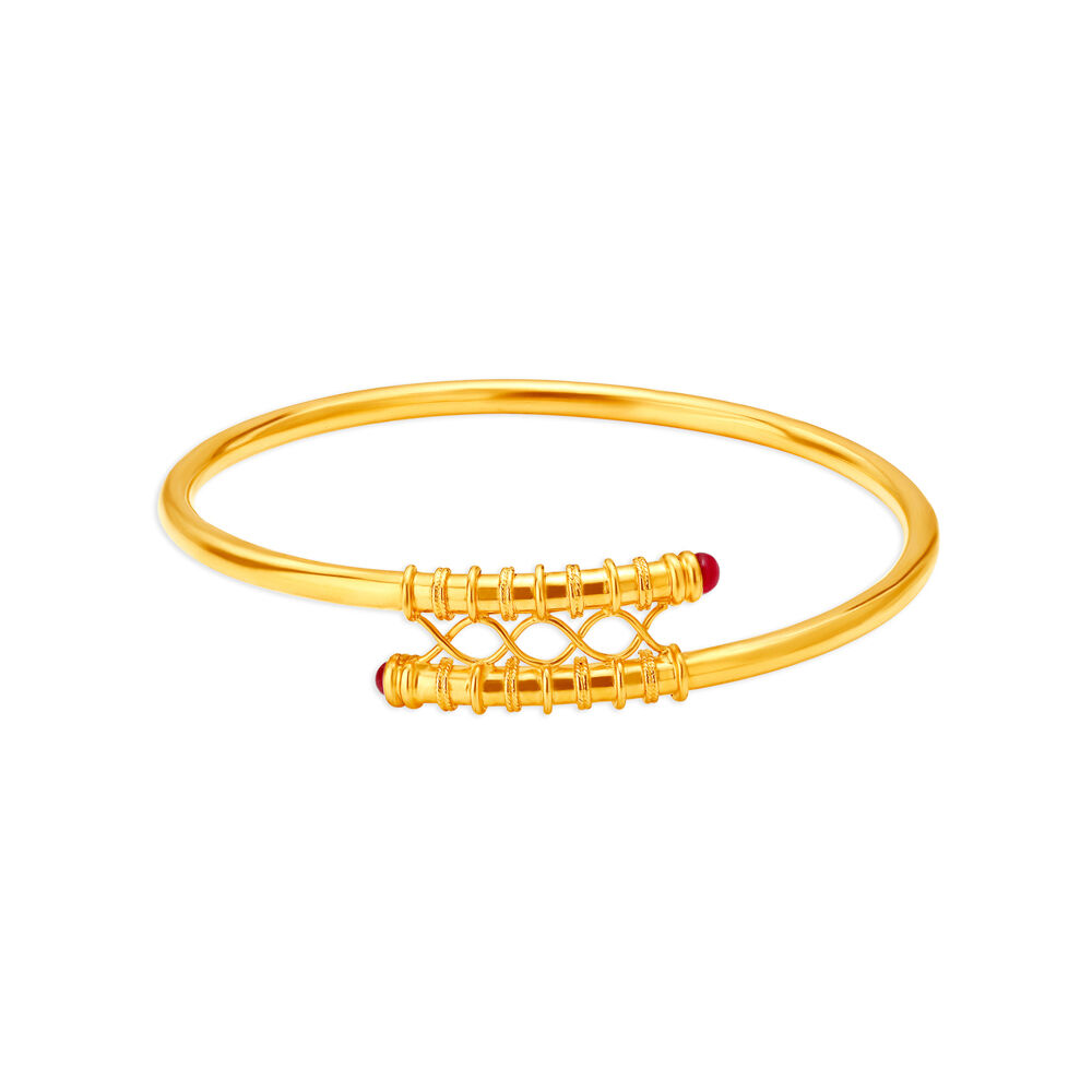 Buy Shri Krishna Bansuri Gold Bangle at Best Price | Tanishq UAE